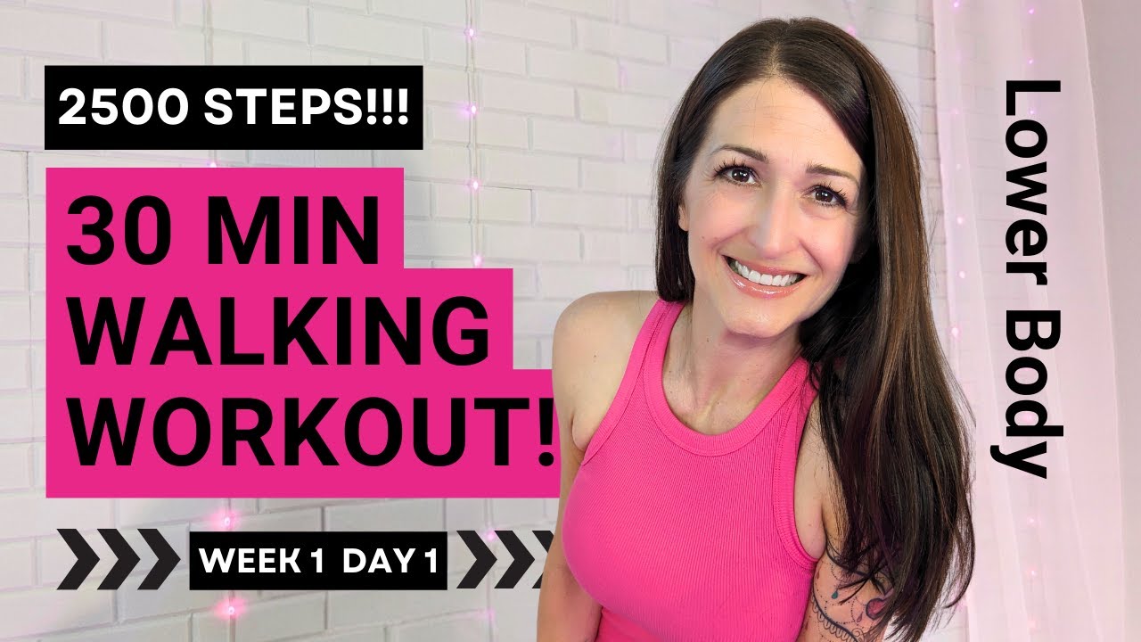 30 Min Indoor Walking Workout!!| 2500 Steps!!|Week 1 Day 1! | Leg Day ...