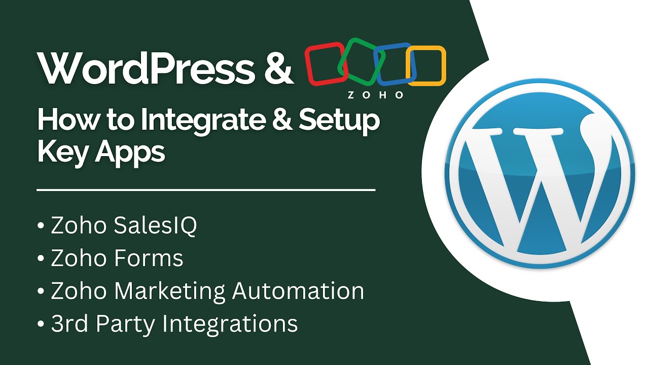 WordPress & Zoho - How to Integrate & Setup Key Apps - YouTube