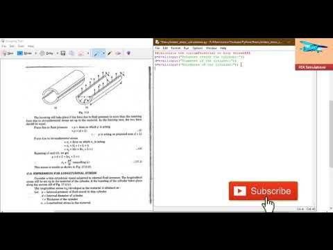 Stress calculations in Thin cylinders using python scripting - YouTube