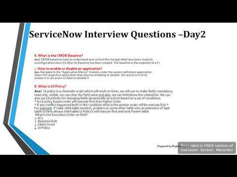 Service Now interview questions -Day2 - YouTube