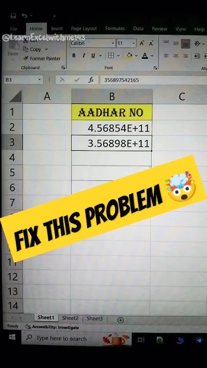 How To Fix Number Problem In Excel 💯 | Number Solving Tip | #shorts # ...