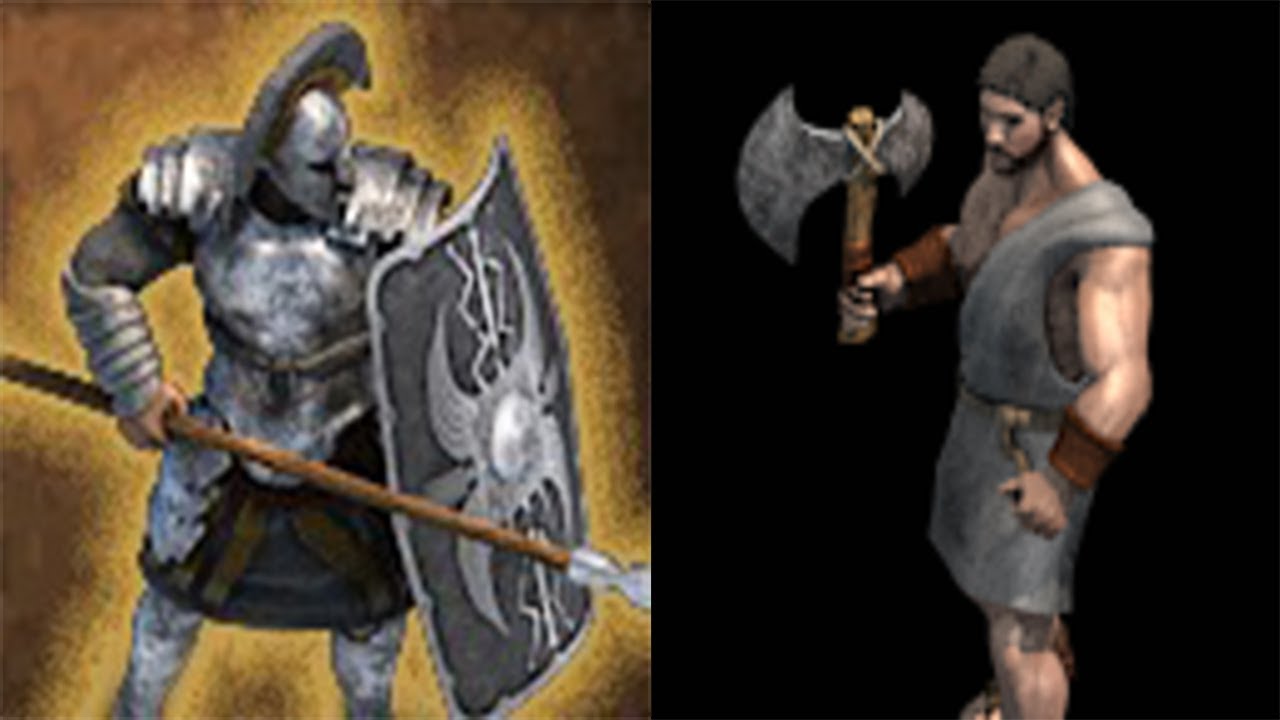 Gladiator: 1 Centurion vs 50 Axeman in AOE game - YouTube