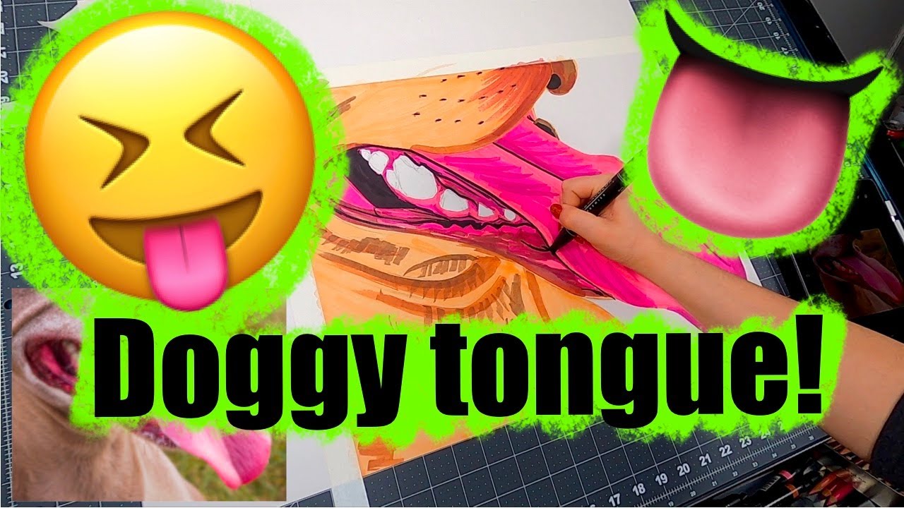 I Wanted To Draw A Dog Tongue | Draw With Me! | - YouTube