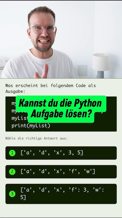 Kannst du die Python Aufgabe lösen? #python #programmierenlernen #coding #codingfun - YouTube