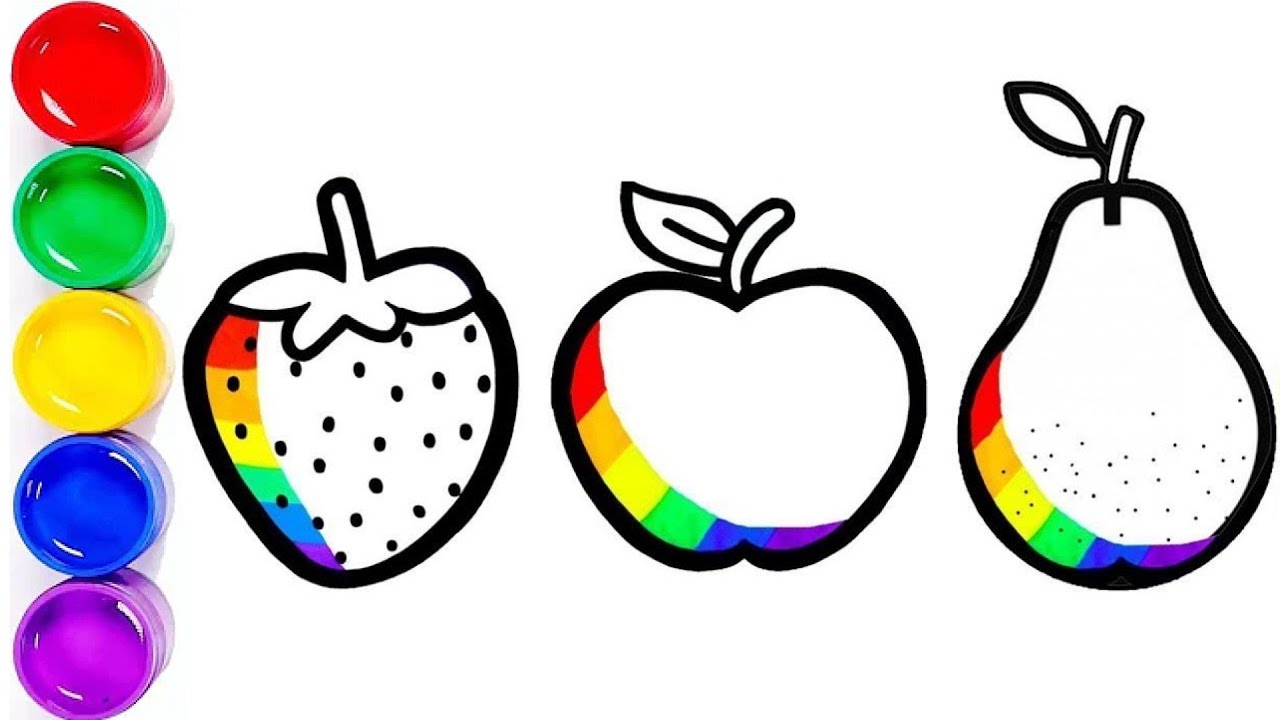 Bolalar uchun mevalarni chizish | Drawing fruits for children ...