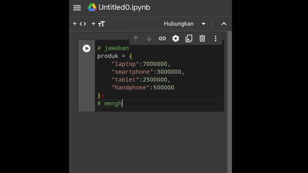 Contoh Soal Dictionary dalam Pemrograman Python. Carissa Maisa Arlyn ...