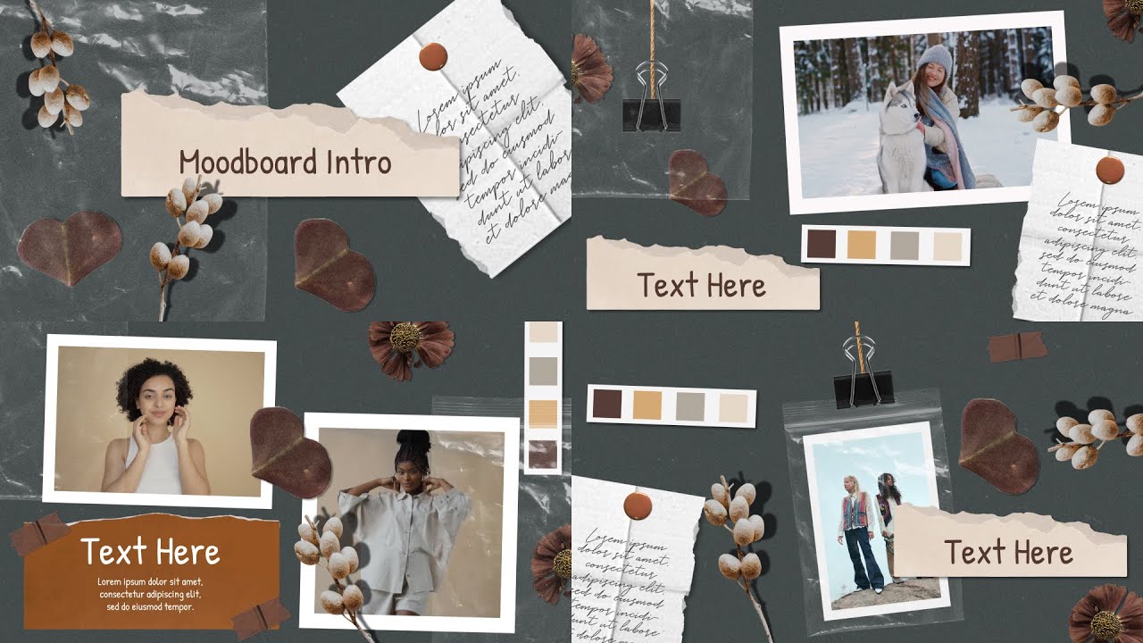 Photo Collage Mood Board Intro After Effects Templates - YouTube