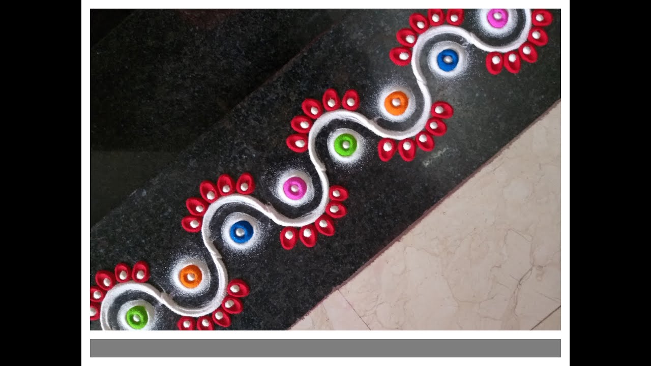 Mahalaxmi special border rangoli | Navratri special border rangoli ...