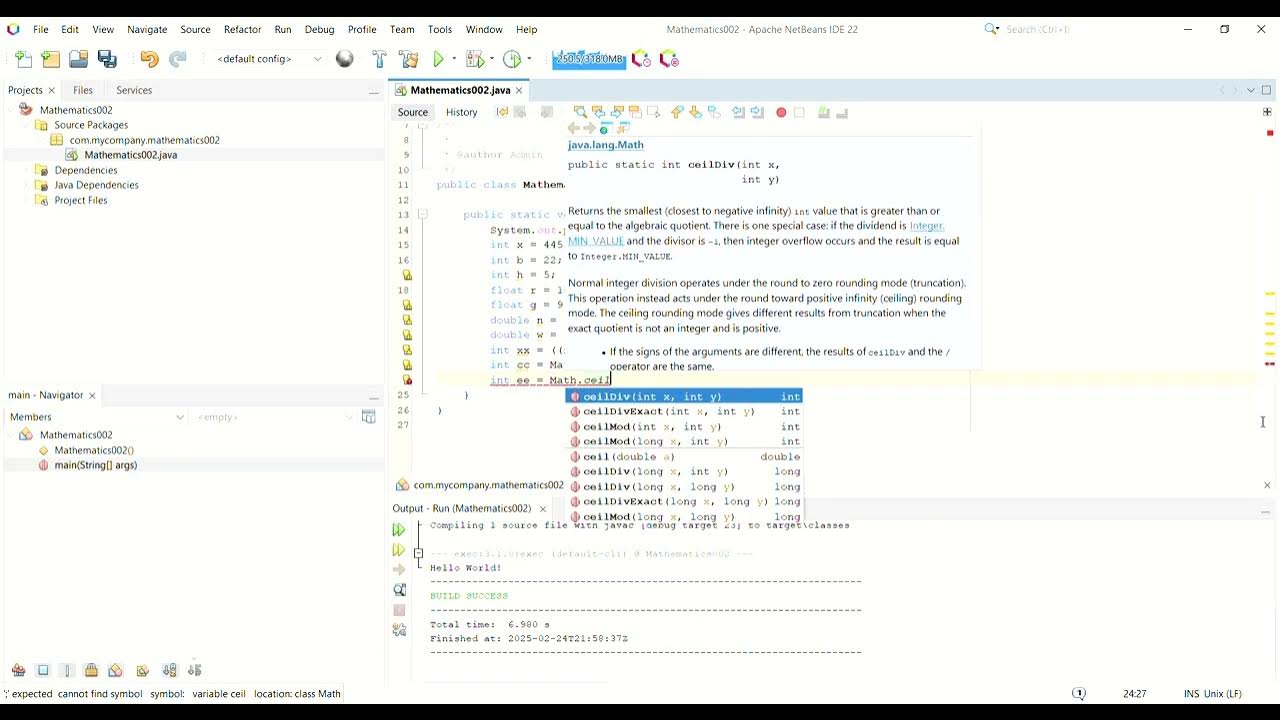 COMPUTER PROGRAMMING Mathematics002 Apache NetBeans IDE 22 AMD A4-6300 APU PC 24.02.25 - YouTube