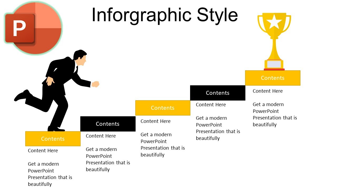 01.PowerPoint Tutorial 5 Step animation Infographic Presentation | # ...