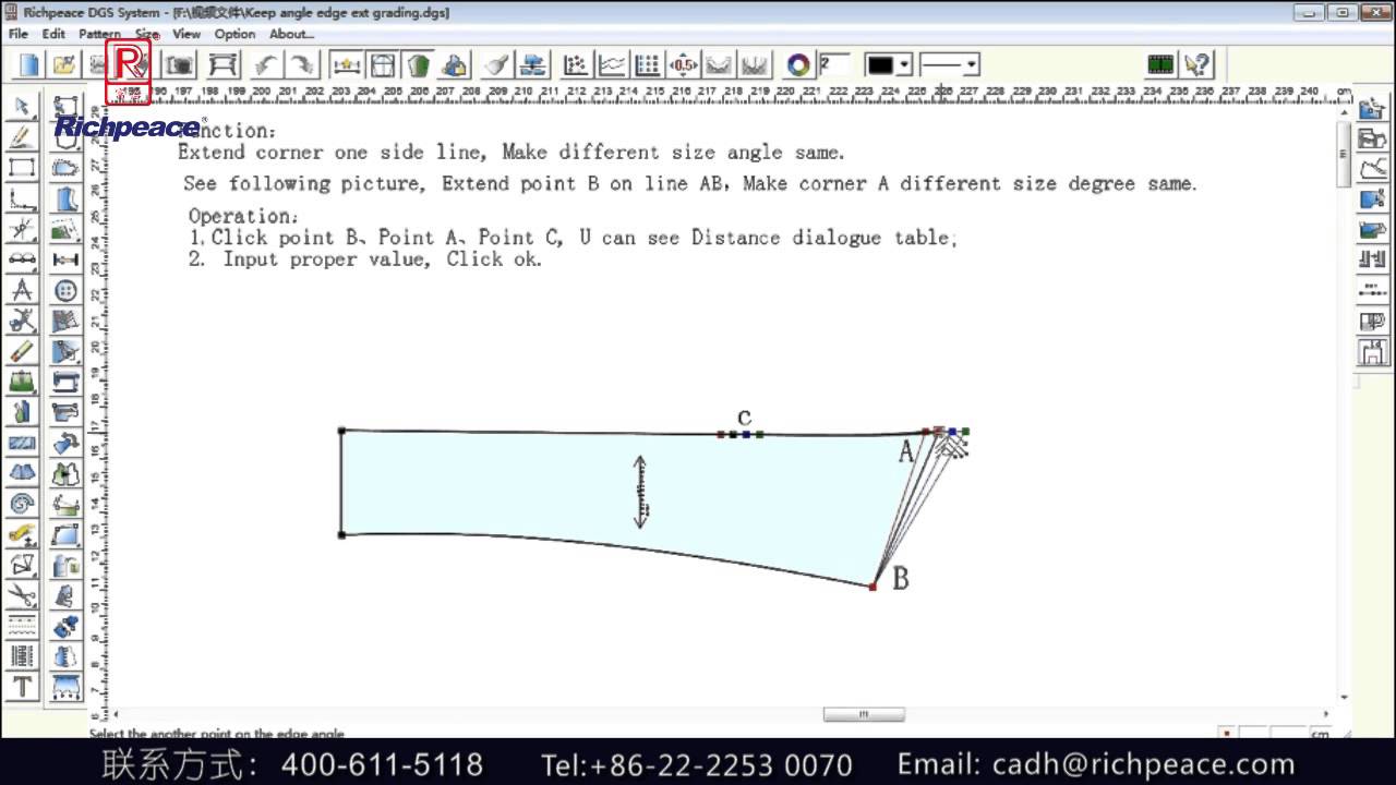 Richpeace garment Pattern design CAD Keep angle edge ext grading - YouTube