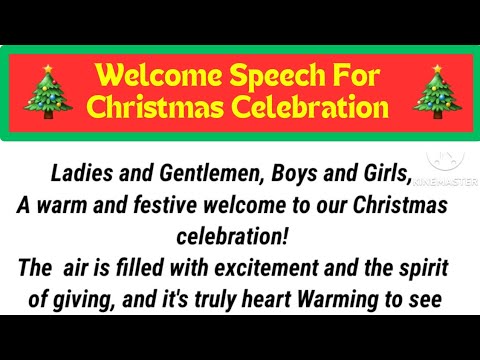 Welcome Speech For Christmas Celebration|Speech For Christmas ...