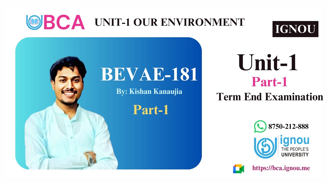BEVAE-181 Unit-1 Our Environment | Part-1 | BCA_NEW | Kishan kanaujia ...