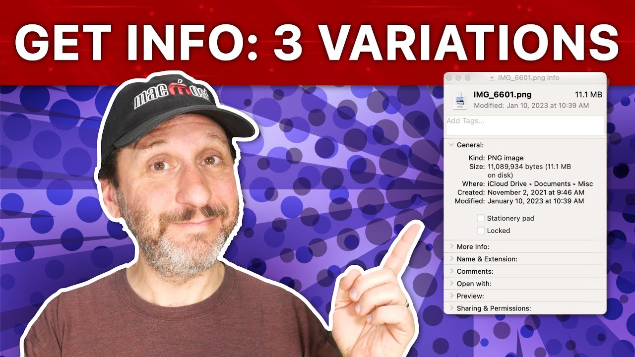 The Three Different Types of Get Info Window in the Mac Finder - YouTube