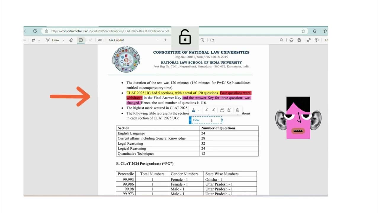 CLAT 2025 - So many errors!Answer key mismatch! What a disappointment 😥 ...
