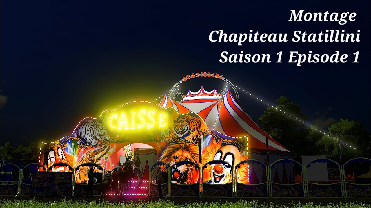 {CIRQUE FS22} 🎪 Montage Chapiteau Statillini sur Farming Simulator 22 🎪 ...