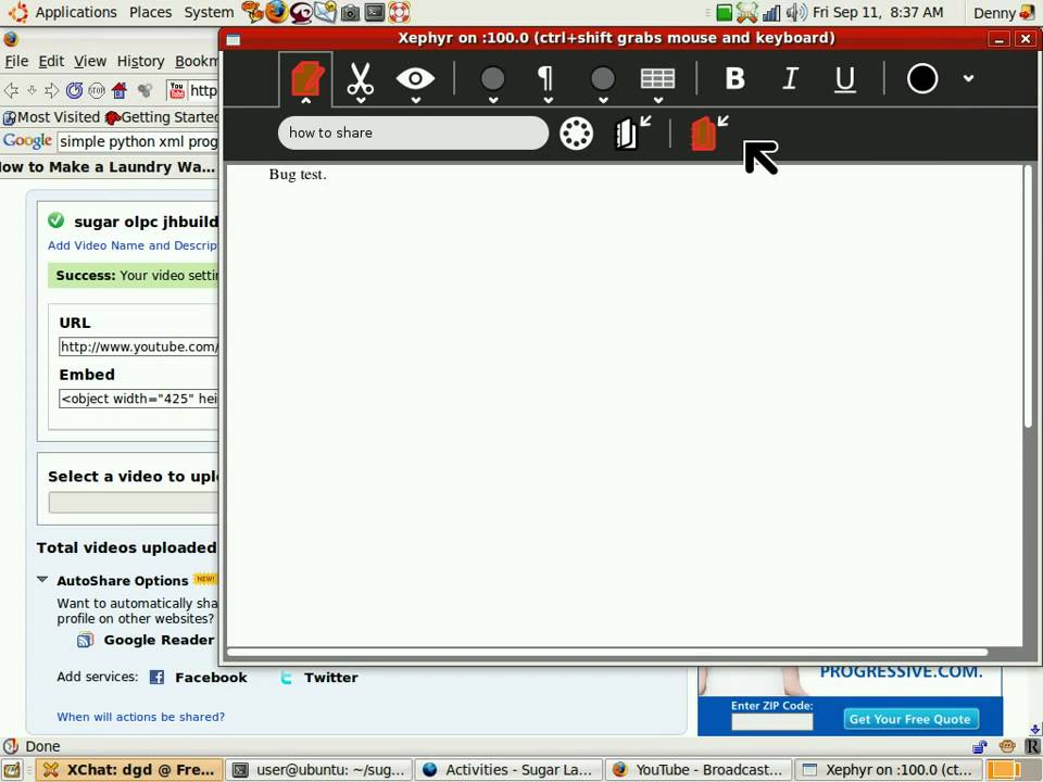 sugar olpc jhbuild 11Sep9 build ubuntu linux testing sharing of ...