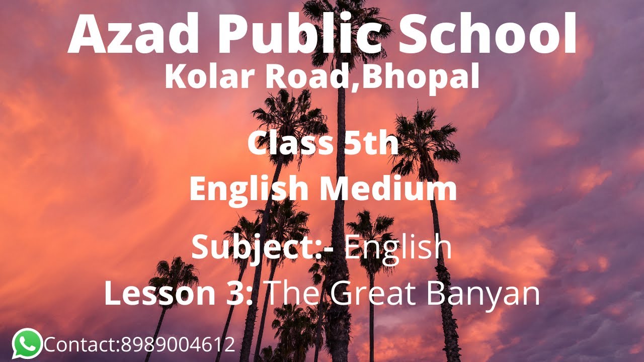 Class 5th English Medium English Lesson 3 The Great Banyan MP Board class-5th-english-medium-english-lesson-3-the-great-banyan-mp-board