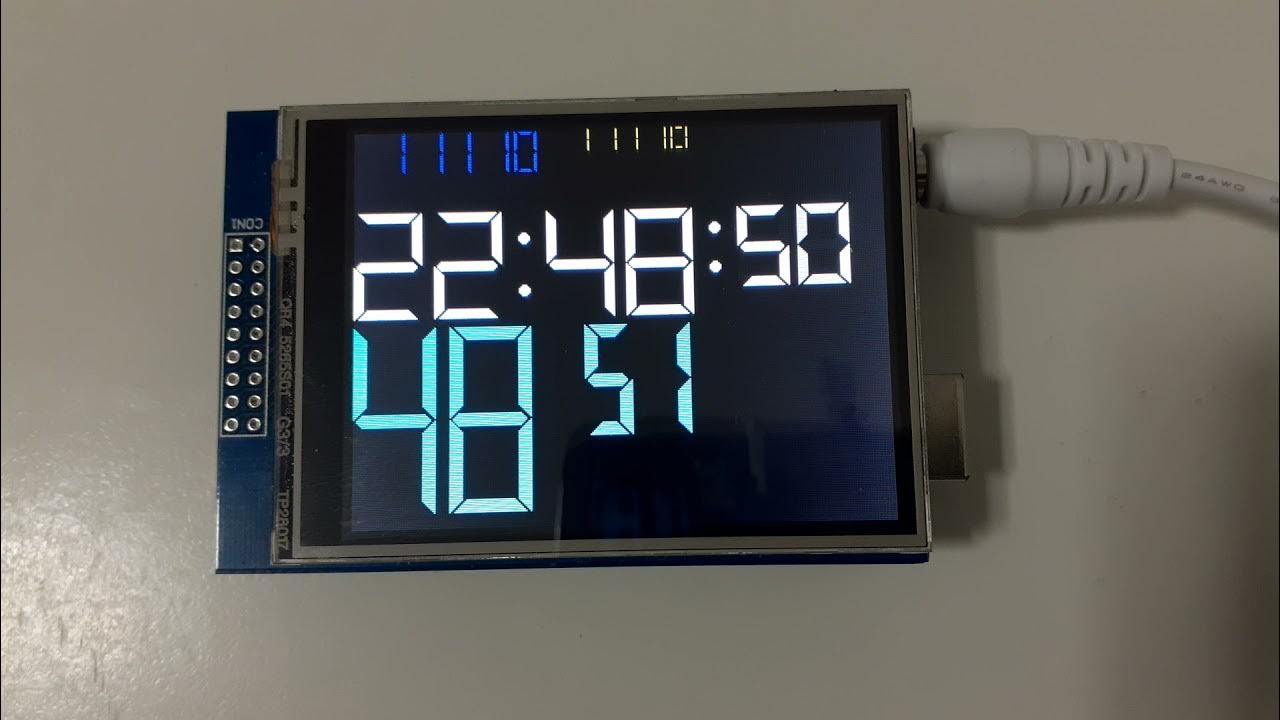 Arduino TFT LCD Virtual Seven Segment Clock Display Library - YouTube