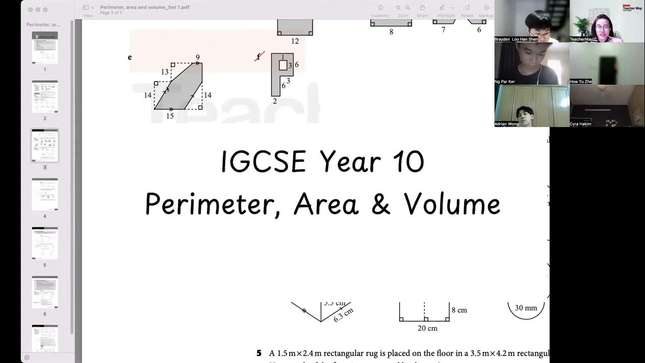 MATH MADE EASY! IGCSE Year 10 - Perimeter, Area & Volume - YouTube