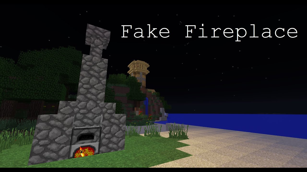 Minecraft - How to make a Fake Fireplace - YouTube