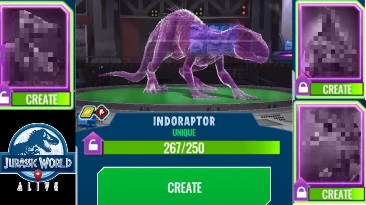 INDORAPTOR UNLOCKED!!!!| Jurassic World Allive| JWA|| - YouTube