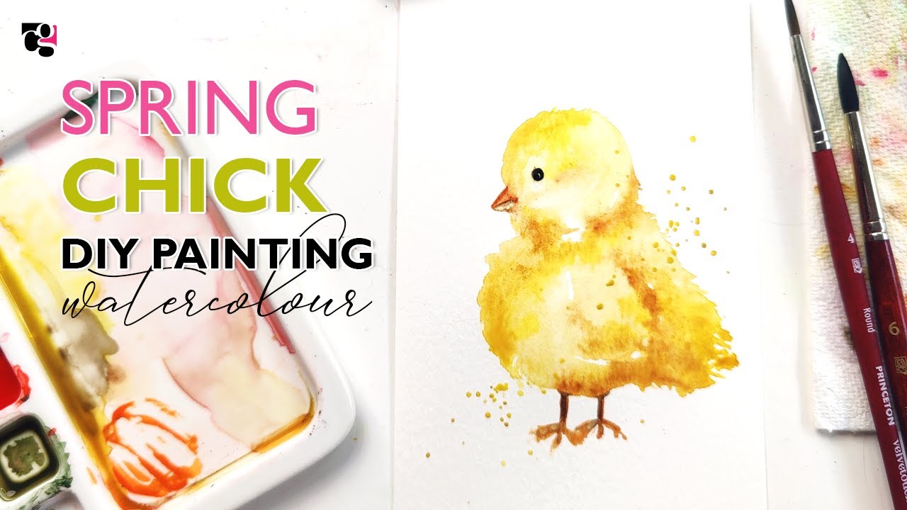 Beginner Friendly Spring Chick Watercolor Tutorial (4K) - YouTube