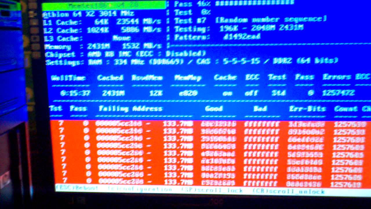 Memtest86 FAILURE - YouTube