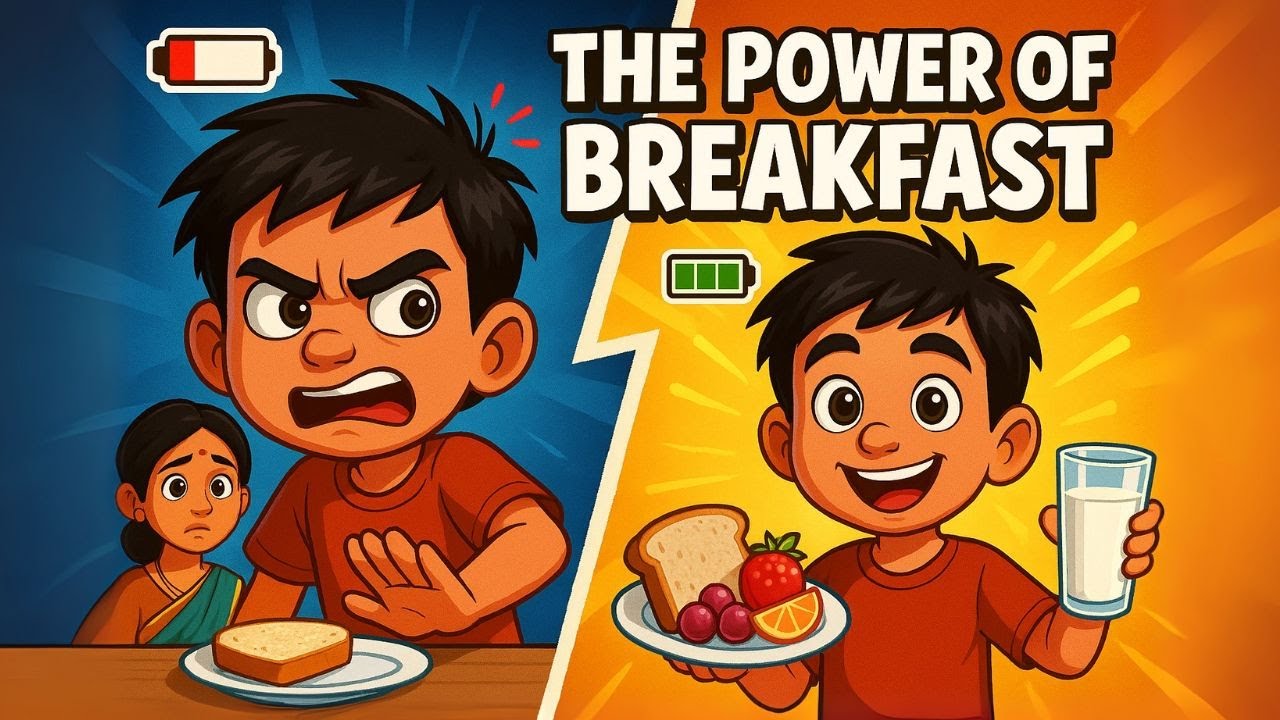Power of Breakfast : Mintu Ka Secret Energy | Hindi Moral Cartoon Story ...