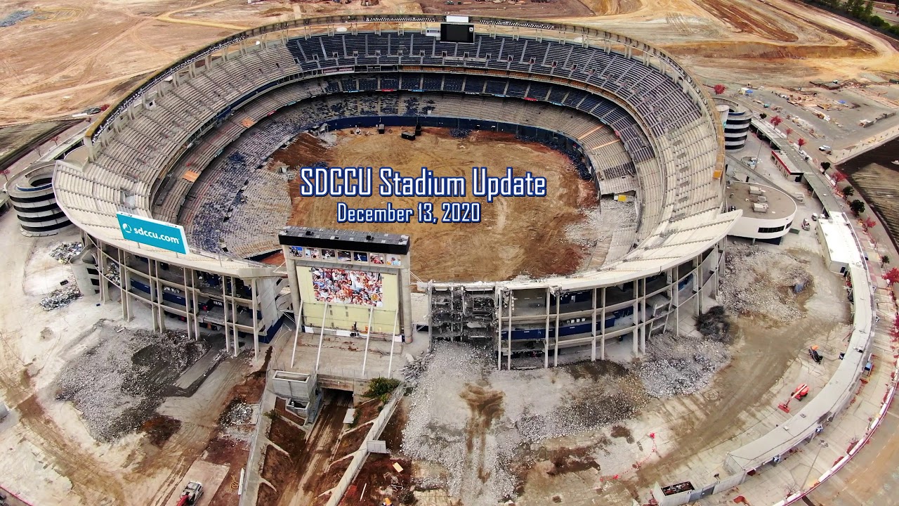 SDCCU Stadium Demolition flyover - YouTube