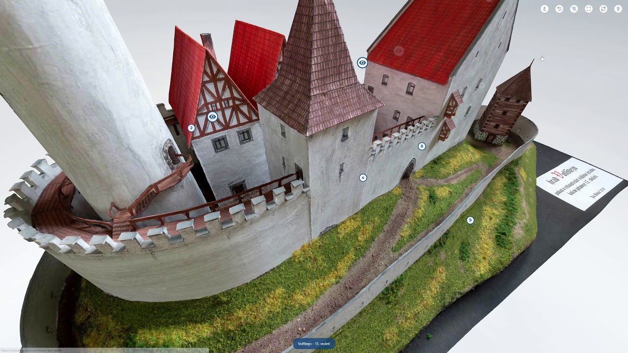 3D model hradu Volfštejn - 3DČesko.cz - YouTube