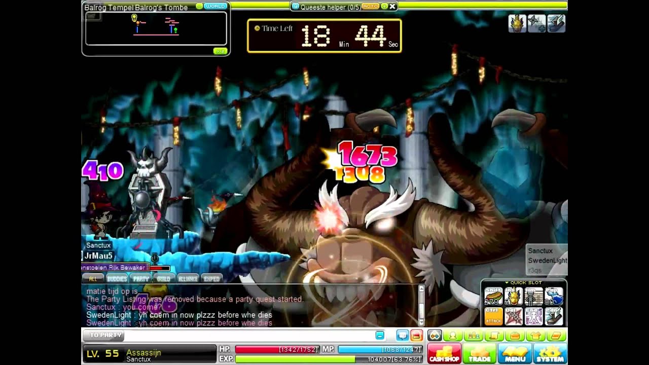 Maplestory Balrog Fight #1st attempt Part 1 - YouTube