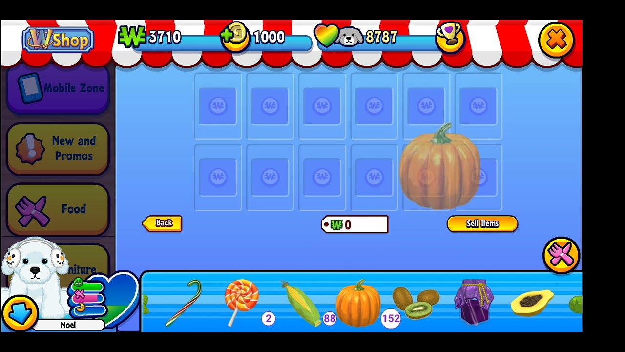 Selling 199 Pumpkins to the WShop Webkinz Classic - YouTube