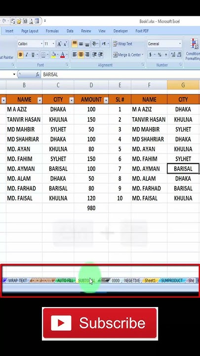 Shortcut Key to Switch Between Sheets in Excel | Excel Shorts - YouTube
