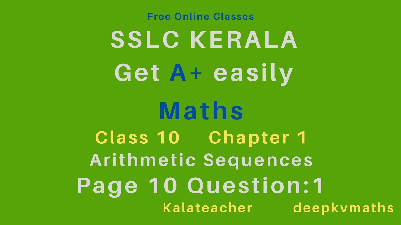 10TH CLASS SSLC MATHS STATE SYLLABUS CHAPTER 1 Arithmetic Sequence 10TH CLASS SSLC MATHS STATE SYLLABUS CHAPTER 1 Arithmetic Sequence