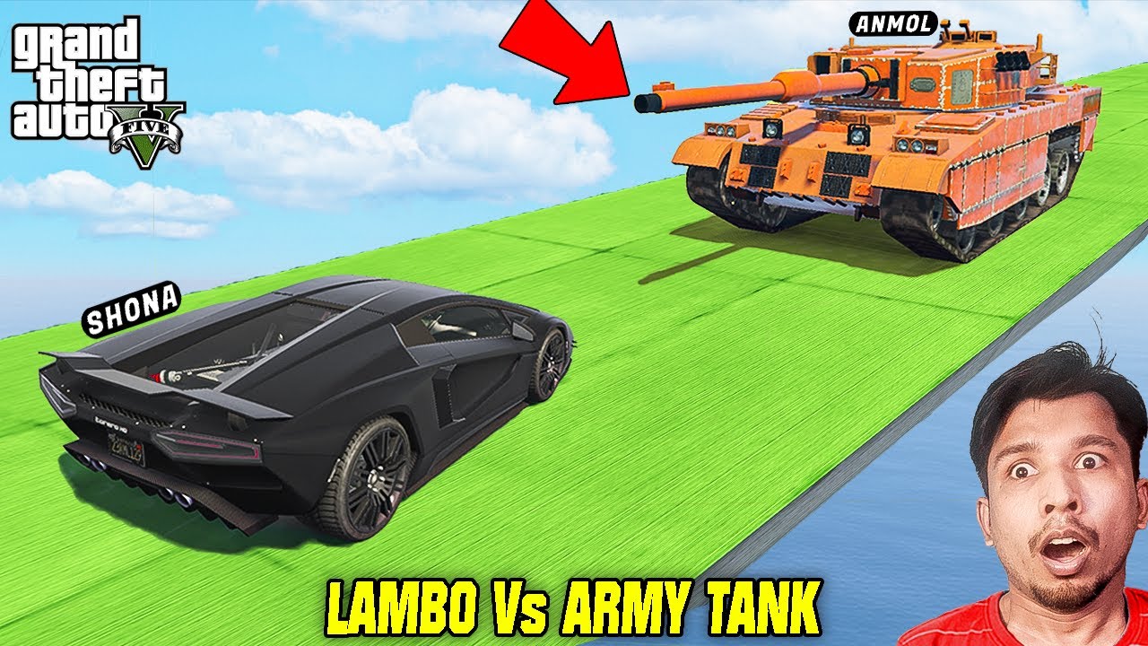 LAMBO Vs TANK - ULTIMATE FACE TO FACE CHALLENGE IN GTA 5! - YouTube
