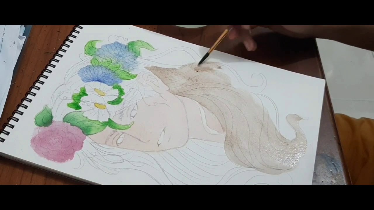 Drawing a flower girl - YouTube