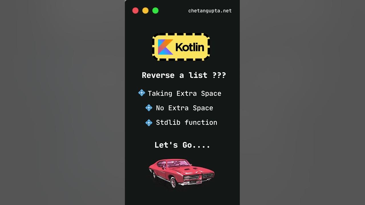Kotlin Reverse A List Android Androiddeveloper Programming Coding Development Dev