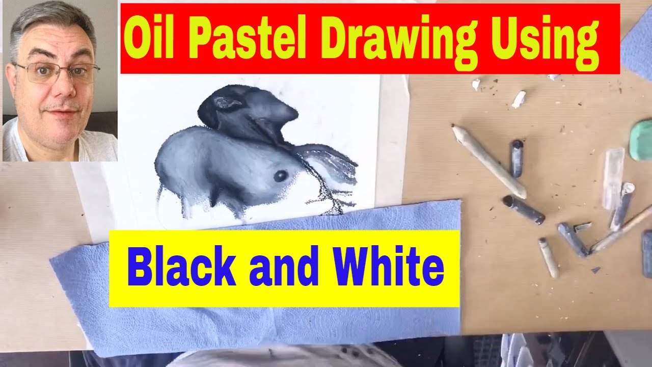 Oil Pastel Drawing Using Black and White - YouTube