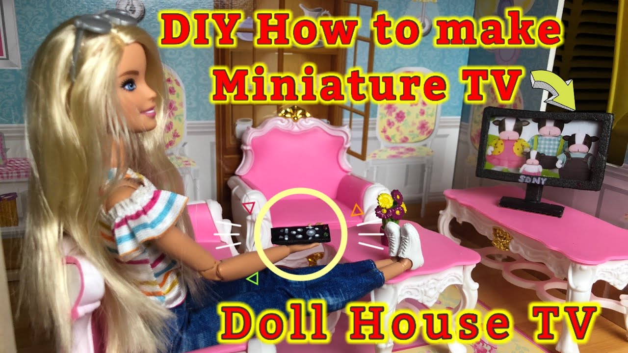 how to make miniature tv | diy miniature tv | miniature dollhouse diy ...