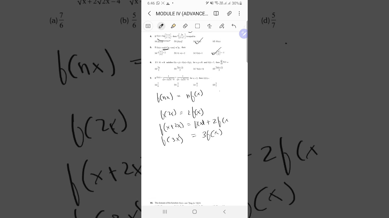 Functions iitians pace booklet exercise 1 - YouTube