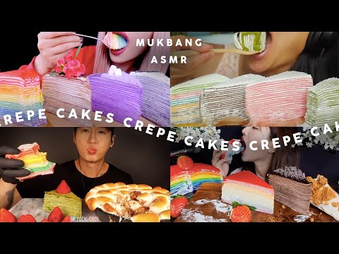 CREPE CAKE EATING ASMR Mukbang Compilation | Highly Requested Foods #11