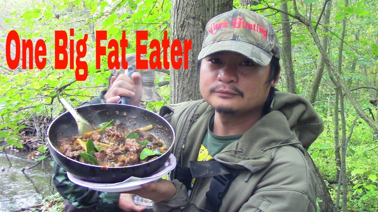 Eating delicious squirrels curry in the river - YouTube