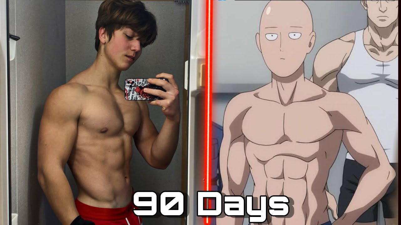 90 DAYS of One Punch Man Workout Challenge | My Body Transformation ...