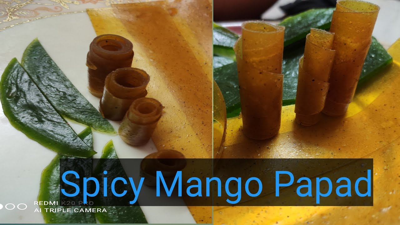 Spicy Mango papad|Mango rolls|Mango strips | easy recipe| Raw mango ...
