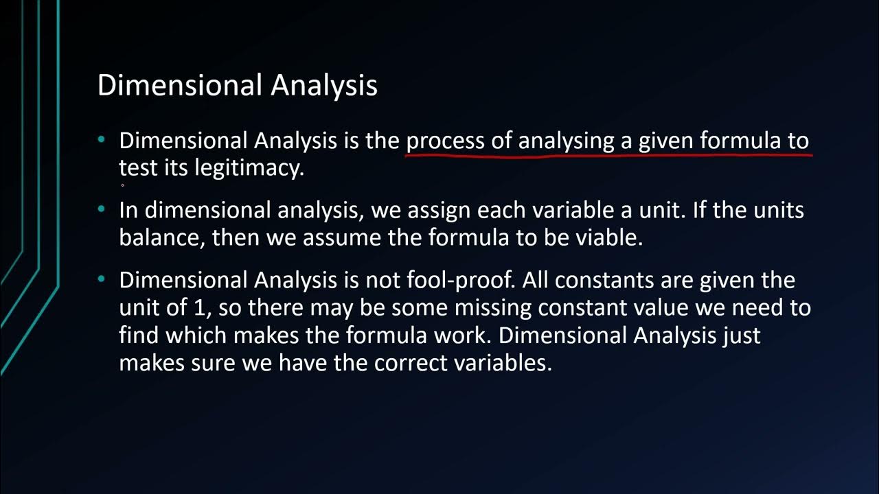 Physics 1.8: An introduction to Dimensional Analysis - YouTube