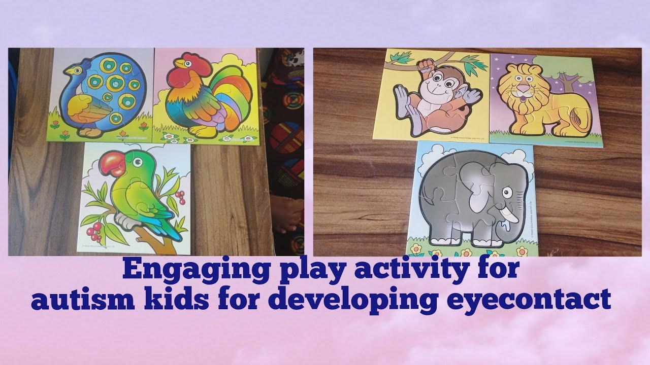 Engaging play activity 13 🦚 🐓 🦜 🐒 🦁 🐘 🧩 for autism kids - YouTube