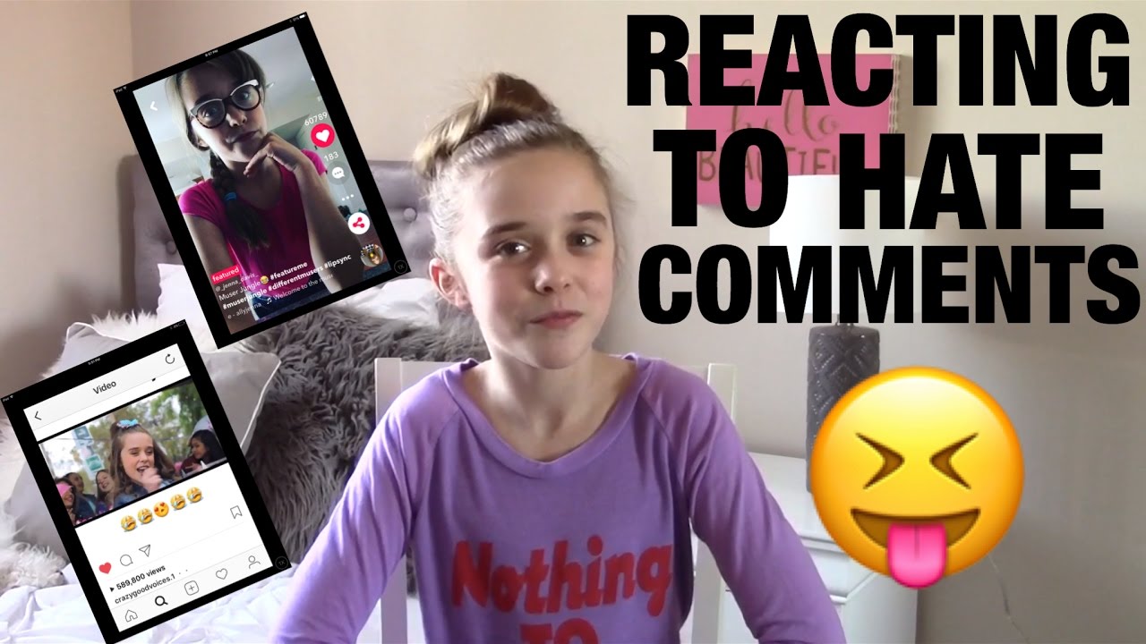REACTING to HATE COMMENTS About ME | Jenna Davis - YouTube