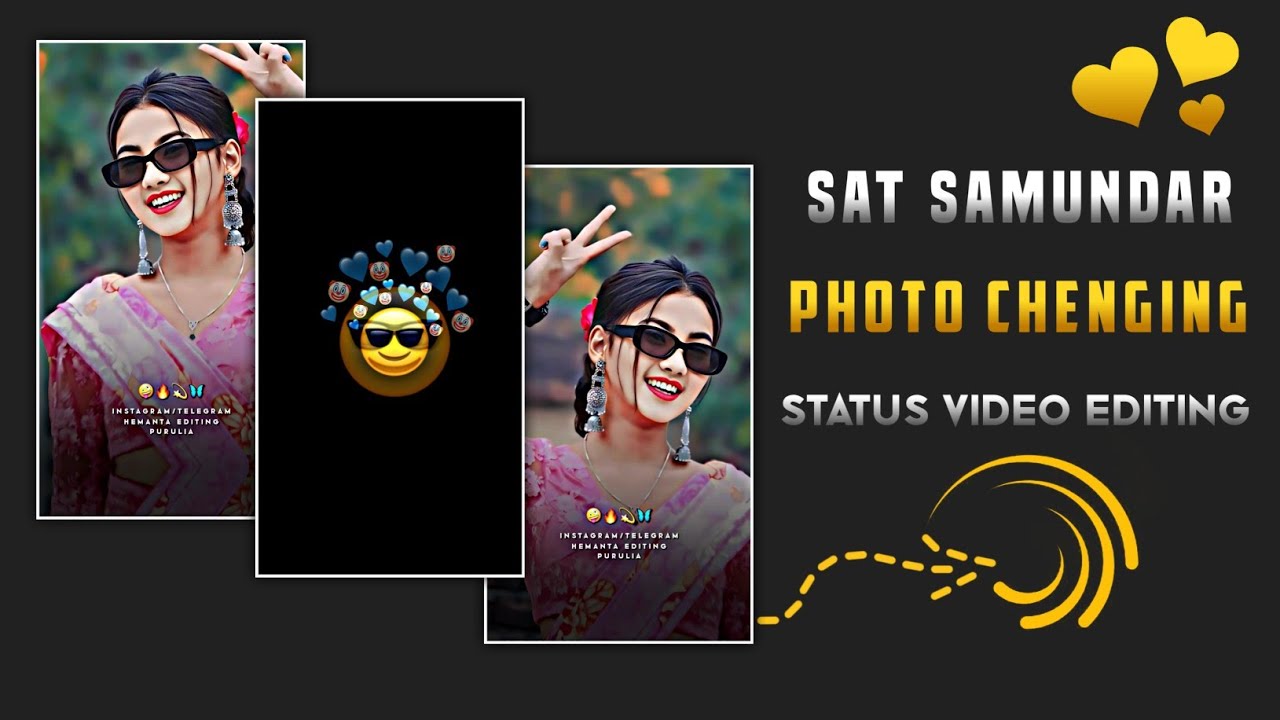 🤪Sat Samundar EDM Remix Song Status Video Editing | Photo Changing ...