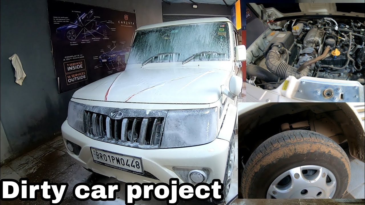 Dirty car project||dirty bolero getting detailed wash||The carz spa ...